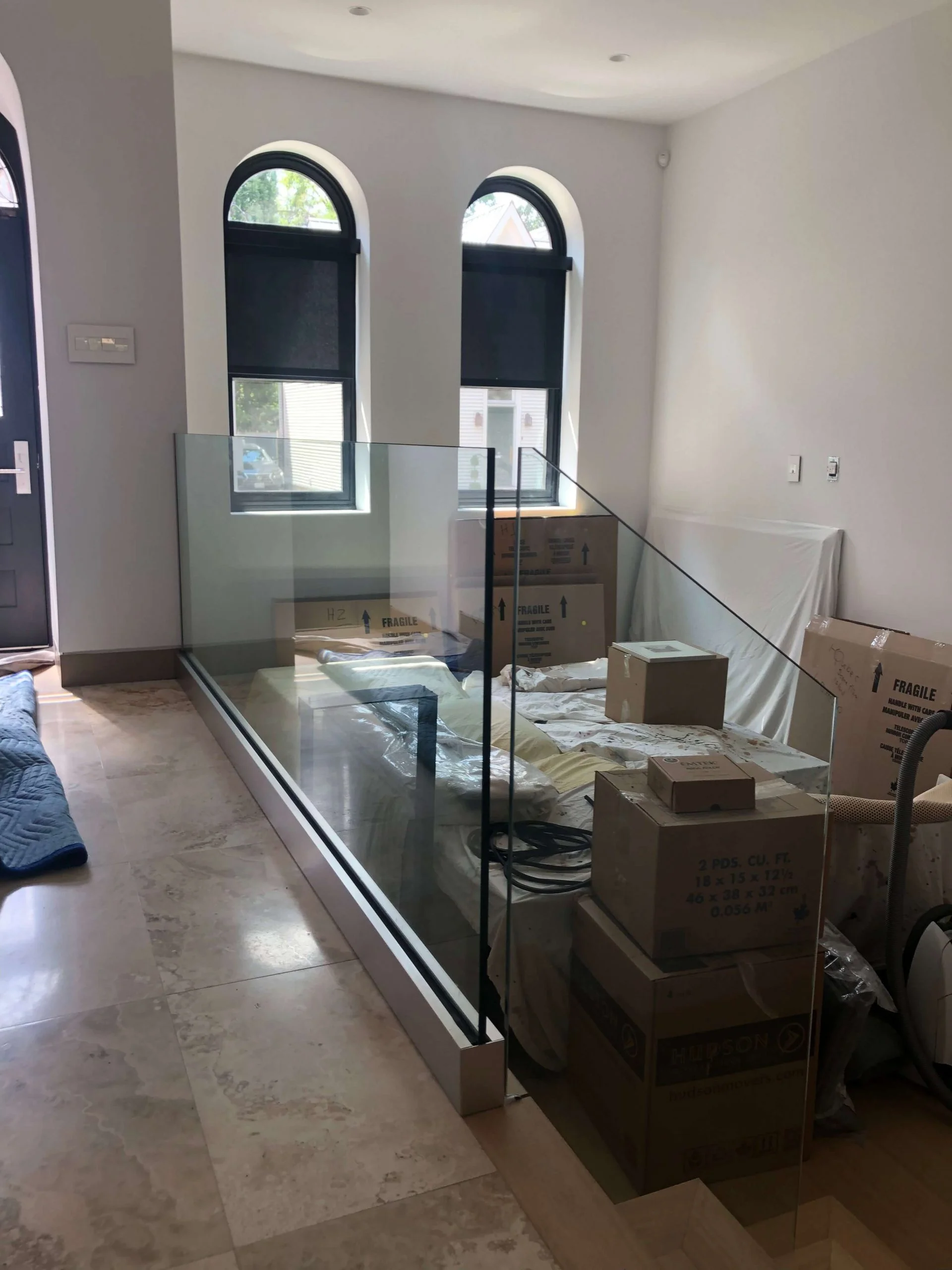 Custom Glass Railing with Base Shoe in Toronto | Shower Lagoon